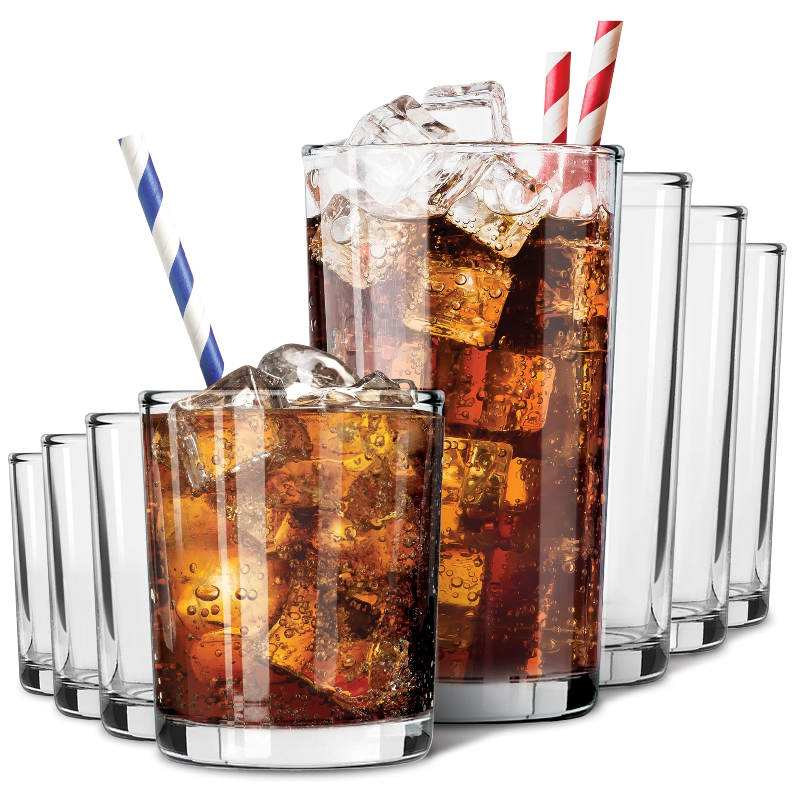 Clear Plastic Drinking Glasses (8 Piece) Shatter Proof Acrylic ...