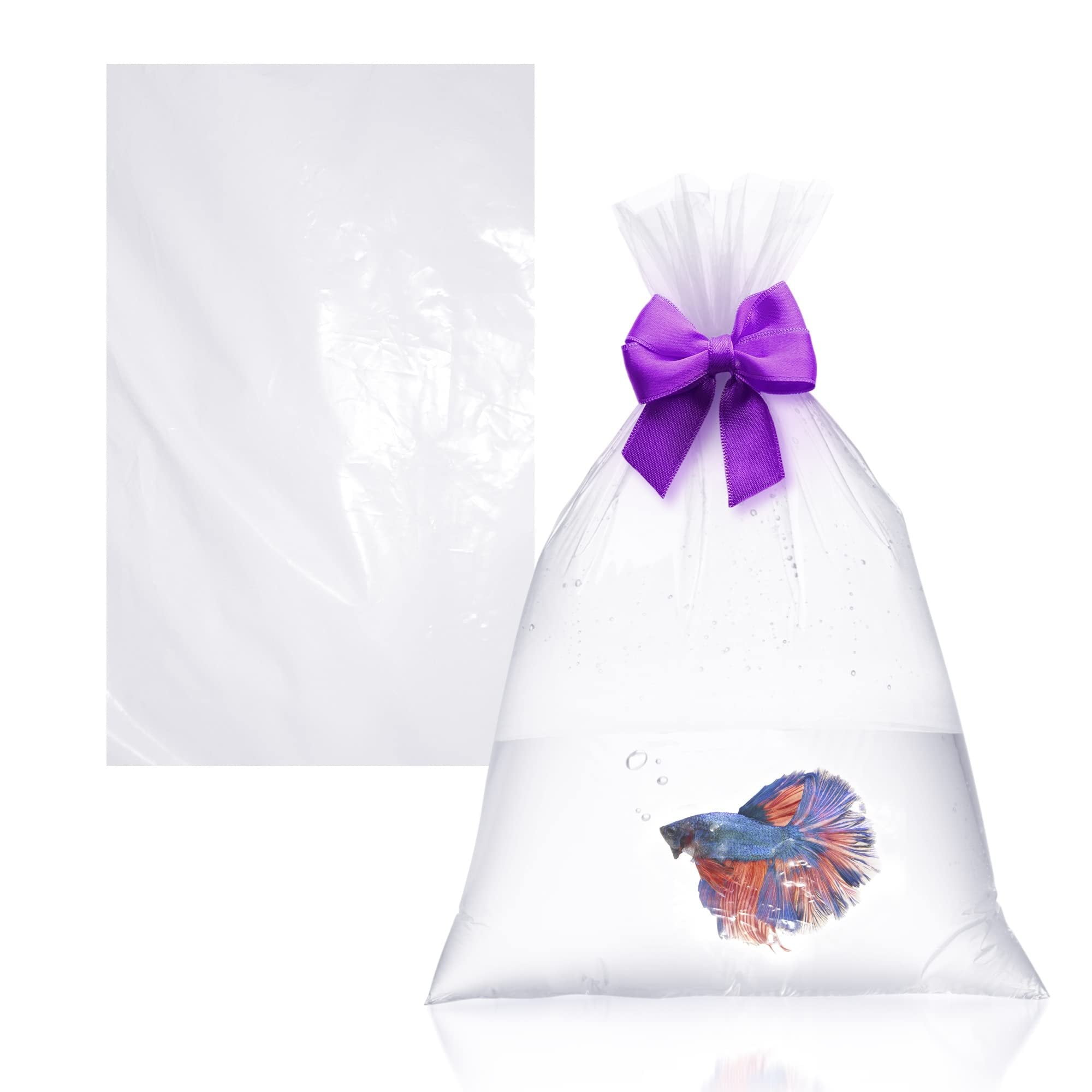 Clear Plastic Fish Bags, 10 x 24 Inches. Pack of 100 Fish Shipping Bags ...