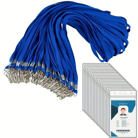Clear Plastic & Flat Neck Lanyards with Swivel Hook - Durable ID Card ...