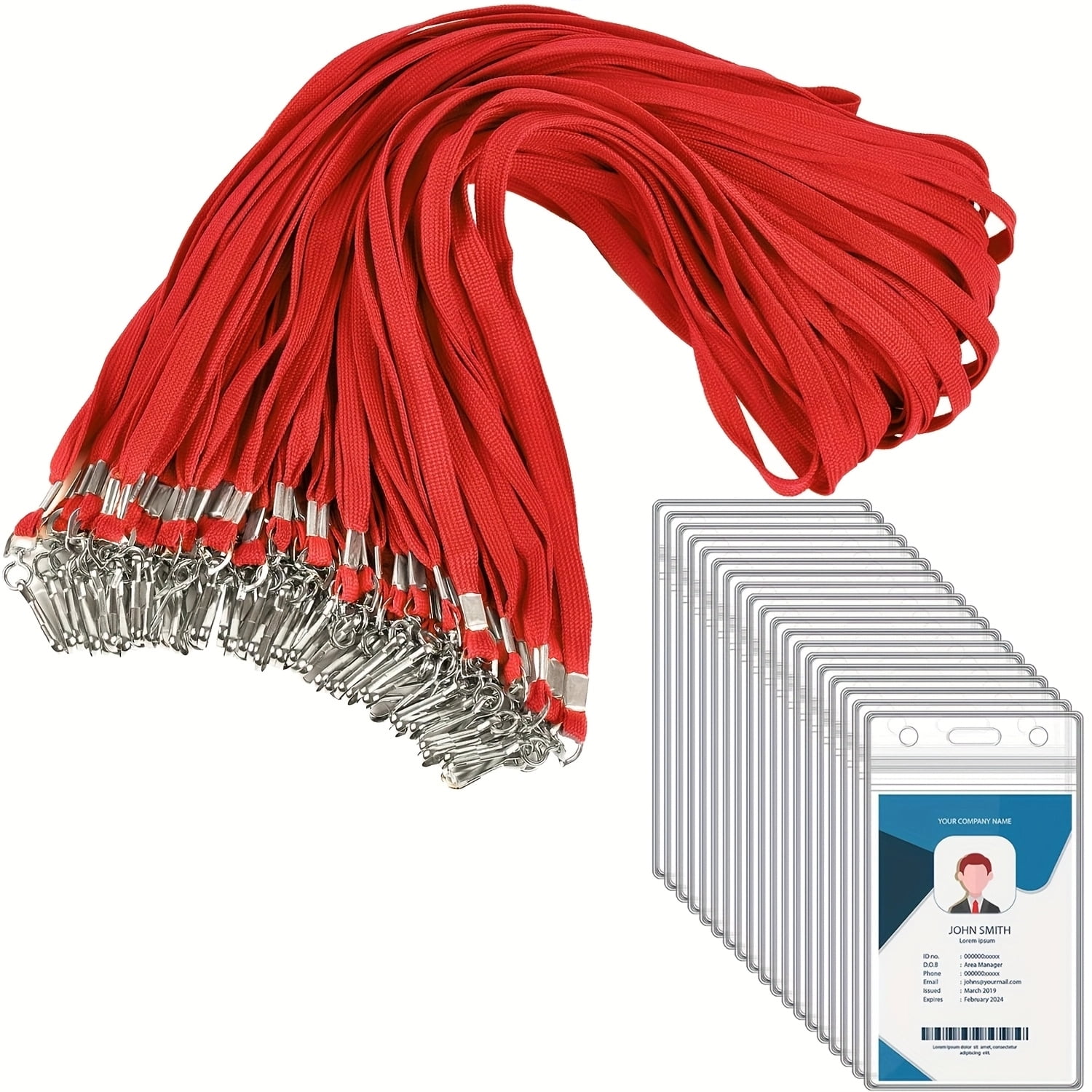 Clear Plastic & Flat Neck Lanyards with Swivel Hook - Durable ID Card ...