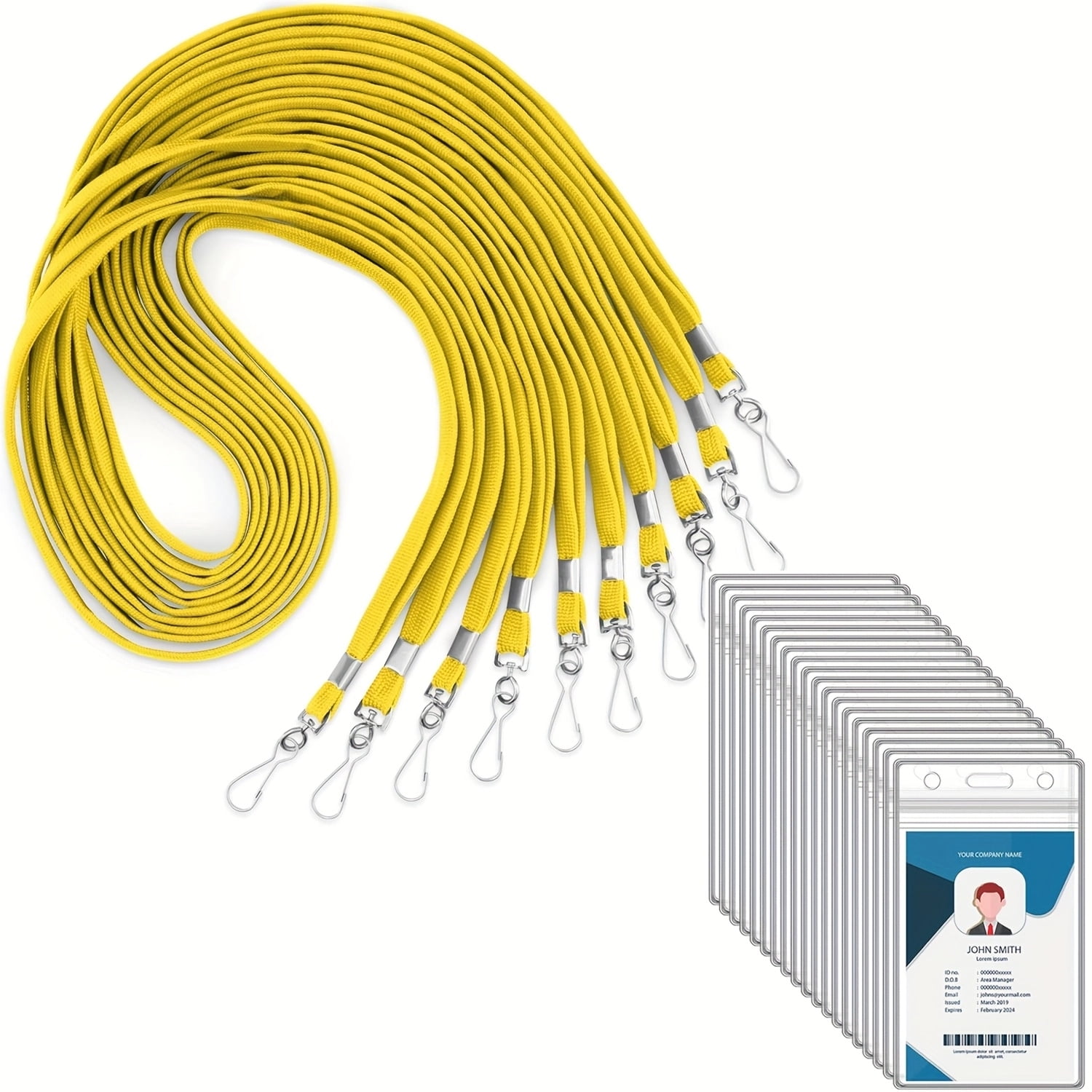 Clear Plastic & Flat Neck Lanyards with Swivel Hook - Durable ID Card ...