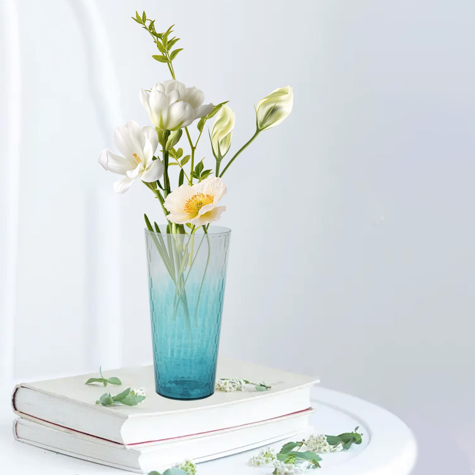 Clear Plastic Flower Vase 10.24" Tall with Ventilation Holes for Indoor ...