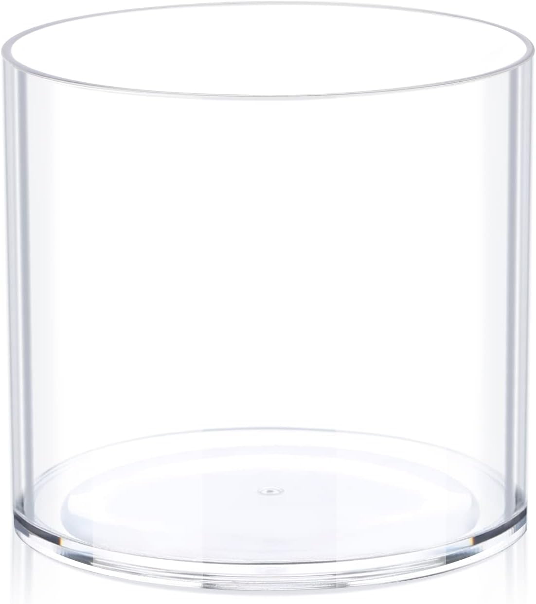 Clear Plastic Flower Vase, 6" Round Wide Mouth Centerpiece for Home ...