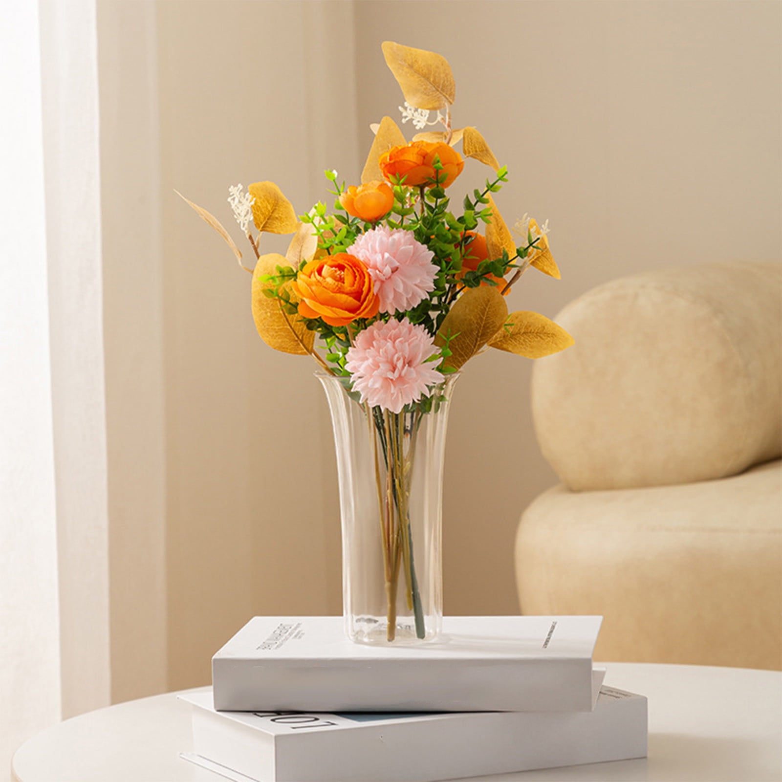 Clear Plastic Flower Vase for Home Decor, Transparent Modern Design for ...