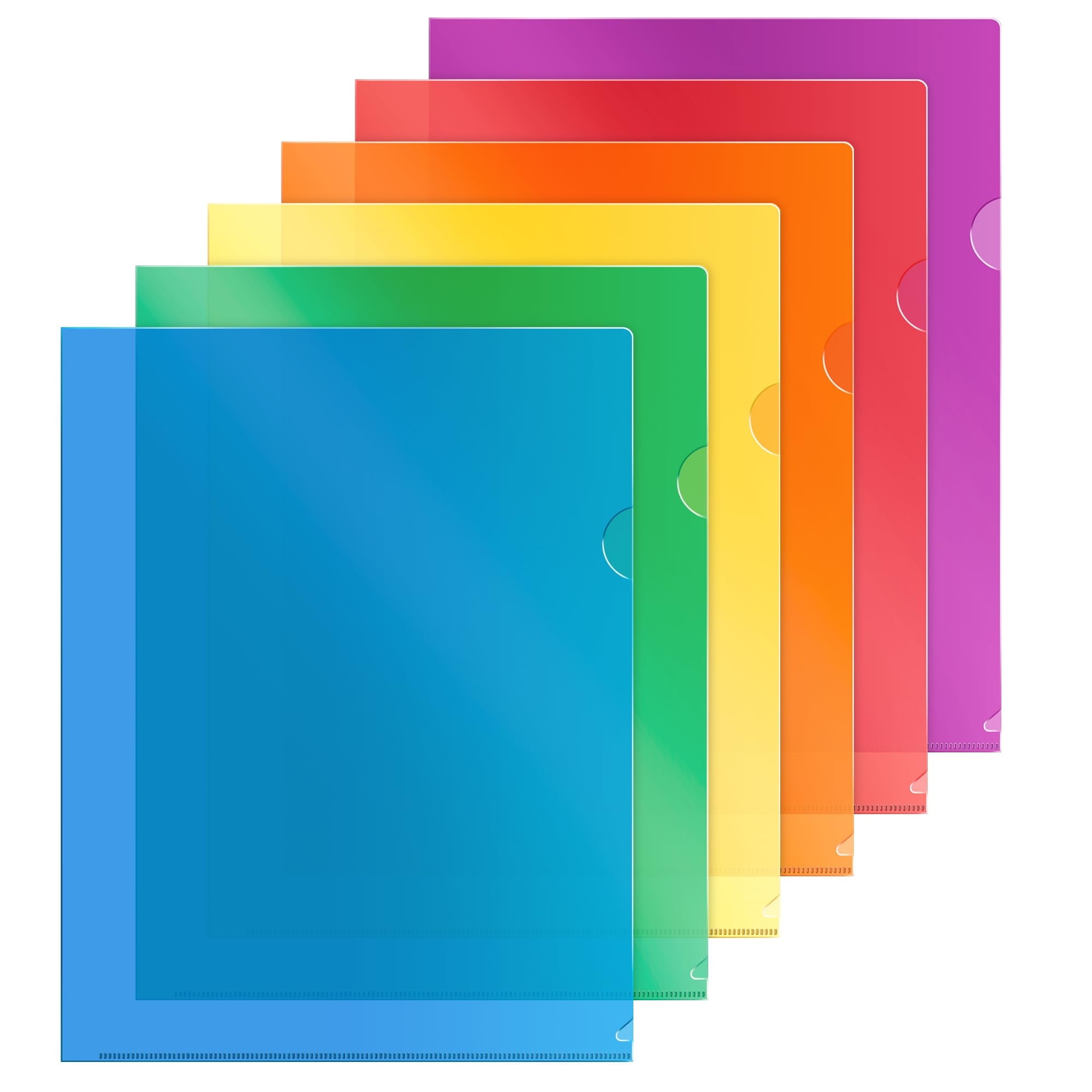 Clear Plastic Folder Sleeves 12 Pack, Assorted Colors, Acid Free Poly ...