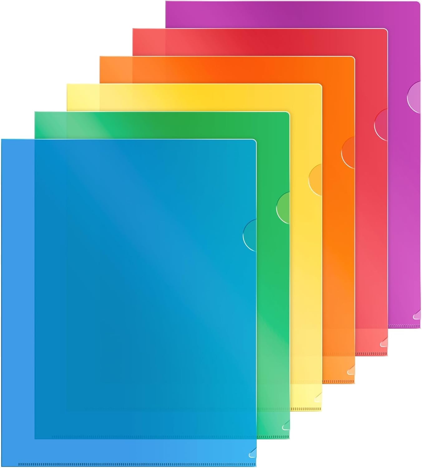 Clear Plastic Folders for Documents (12 Pack, Assorted Colors) - Letter ...