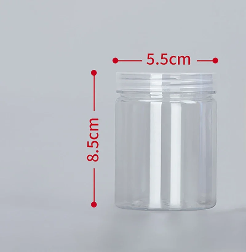 Clear Plastic Food Grade Wide Mouth Refillable Empty Jar for Cosmetic ...