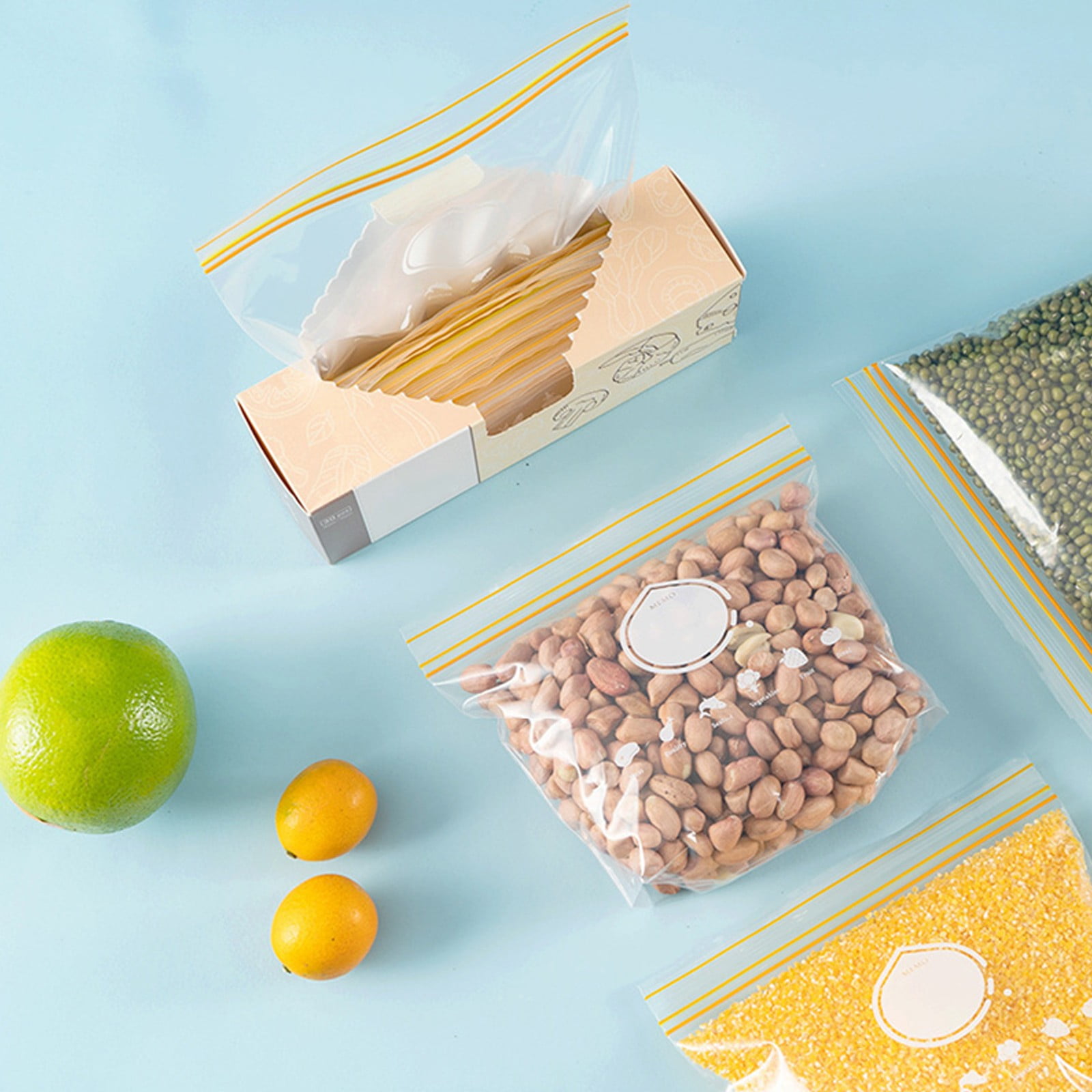 Clear Plastic Food Storage Bags with Double Ribbed Seal, 6.3x6.1 inch ...