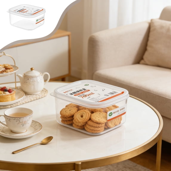 Clear Plastic Food Storage Containers 4.92x4.44x2.55 Inch, Airtight ...