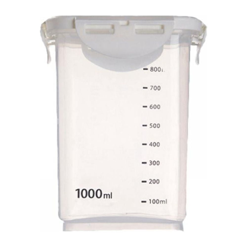 Clear Plastic Food Storage Jar Canister Container with Scale & Locking ...