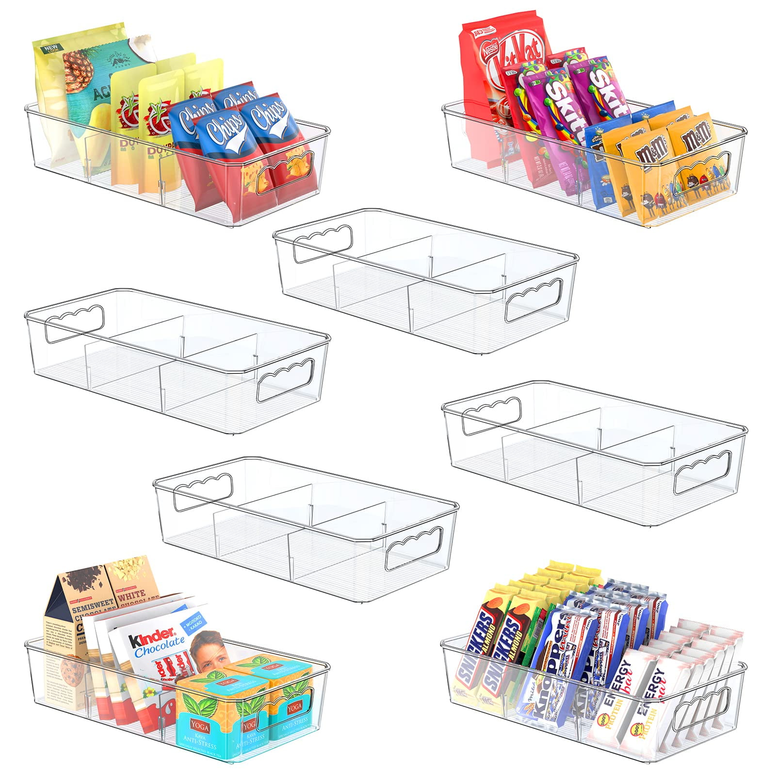 Clear Plastic Food Storage Organizer Bins,8 Pack Pantry and Storage ...