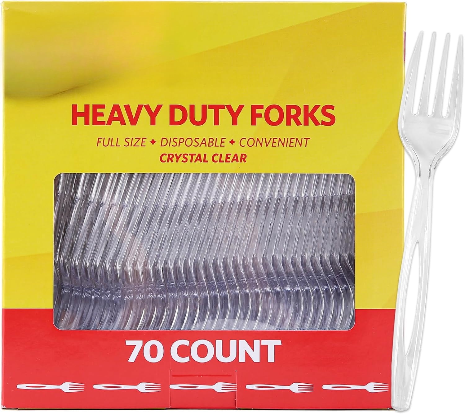 Clear Plastic Forks, Durable Disposable Cutlery Set, Standard Size ...