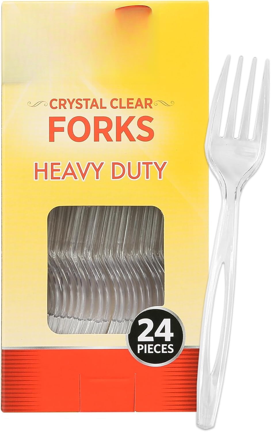 Clear Plastic Forks, Heavy Duty Disposable Cutlery Set, Standard Size ...