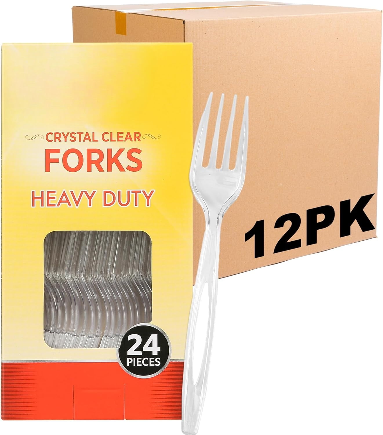 Clear Plastic Forks, Heavy Duty Disposable Cutlery Set, Standard Size ...