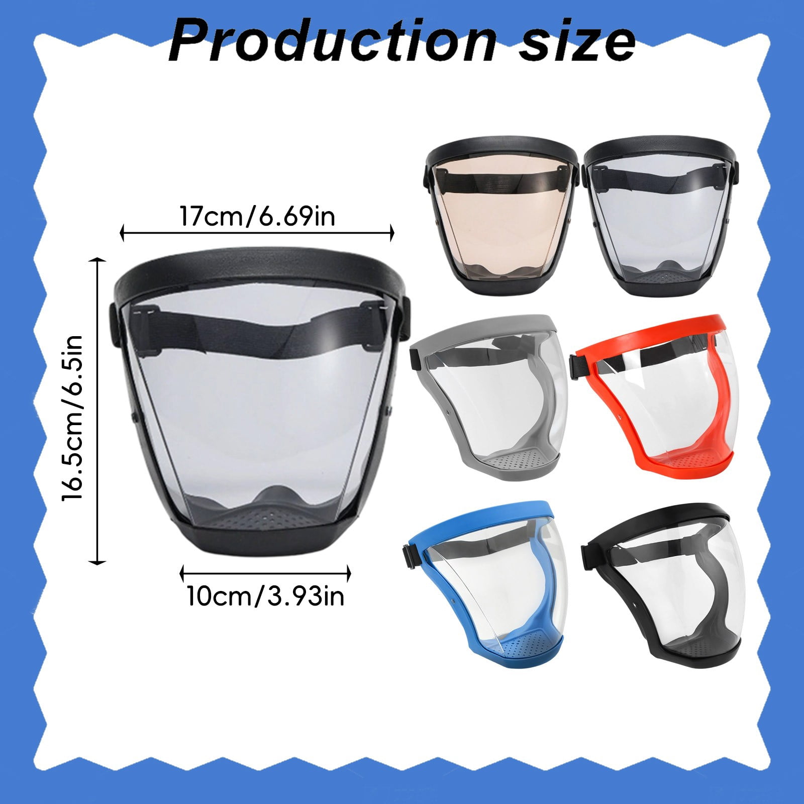 Clear Plastic Full Face Shield for Adults, Adjustable Full Face Shield ...