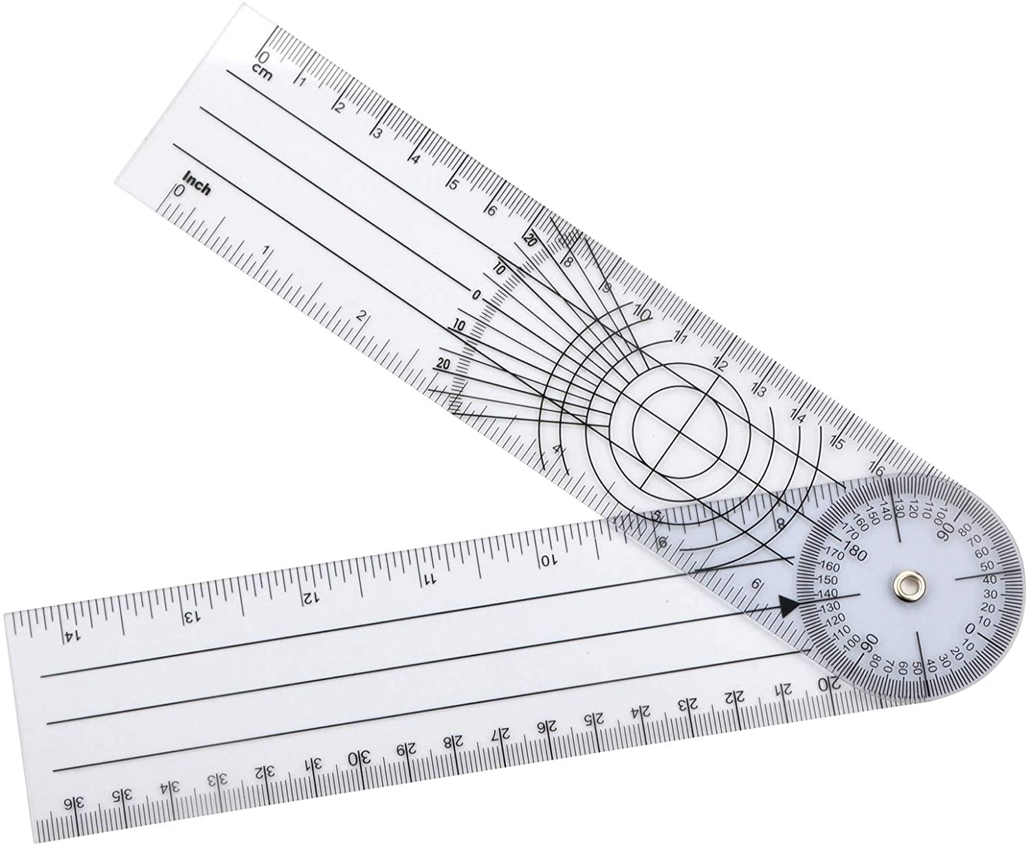 Clear Plastic Goniometer Can Rotate 360 Degree 7'' Arms, Quick Angle ...