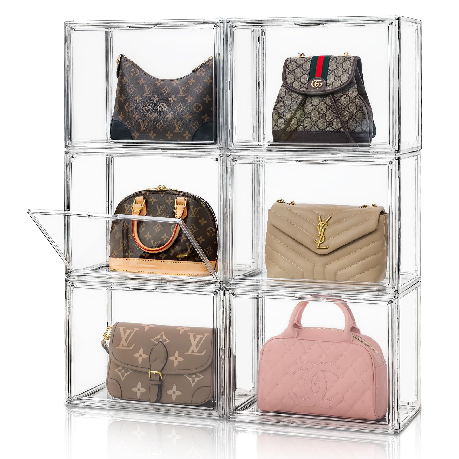 Clear Plastic Handbag Storage Organizer for Closet,Acrylic Purse ...