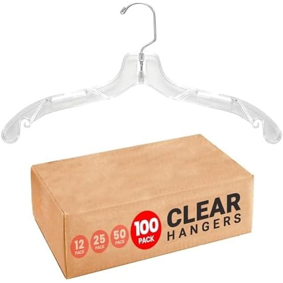 Clear Plastic Hangers 100 Pack - Durable Clothes Hanger for Wardrobe ...