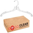 Clear Plastic Hangers 25 Pack - Durable Clothes Hanger for Wardrobe ...