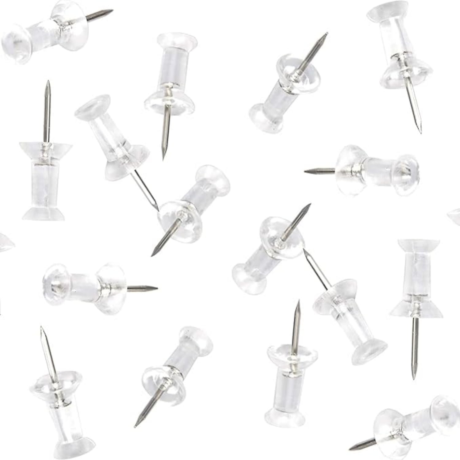 Clear Plastic Head Push Pins, 200 Count, Steel Point Tacks - Walmart.com