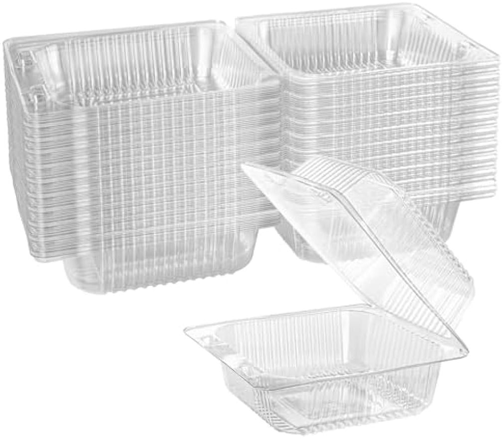 Clear Plastic Hinged Take Out Containers Clamshell Takeout Tray Food ...