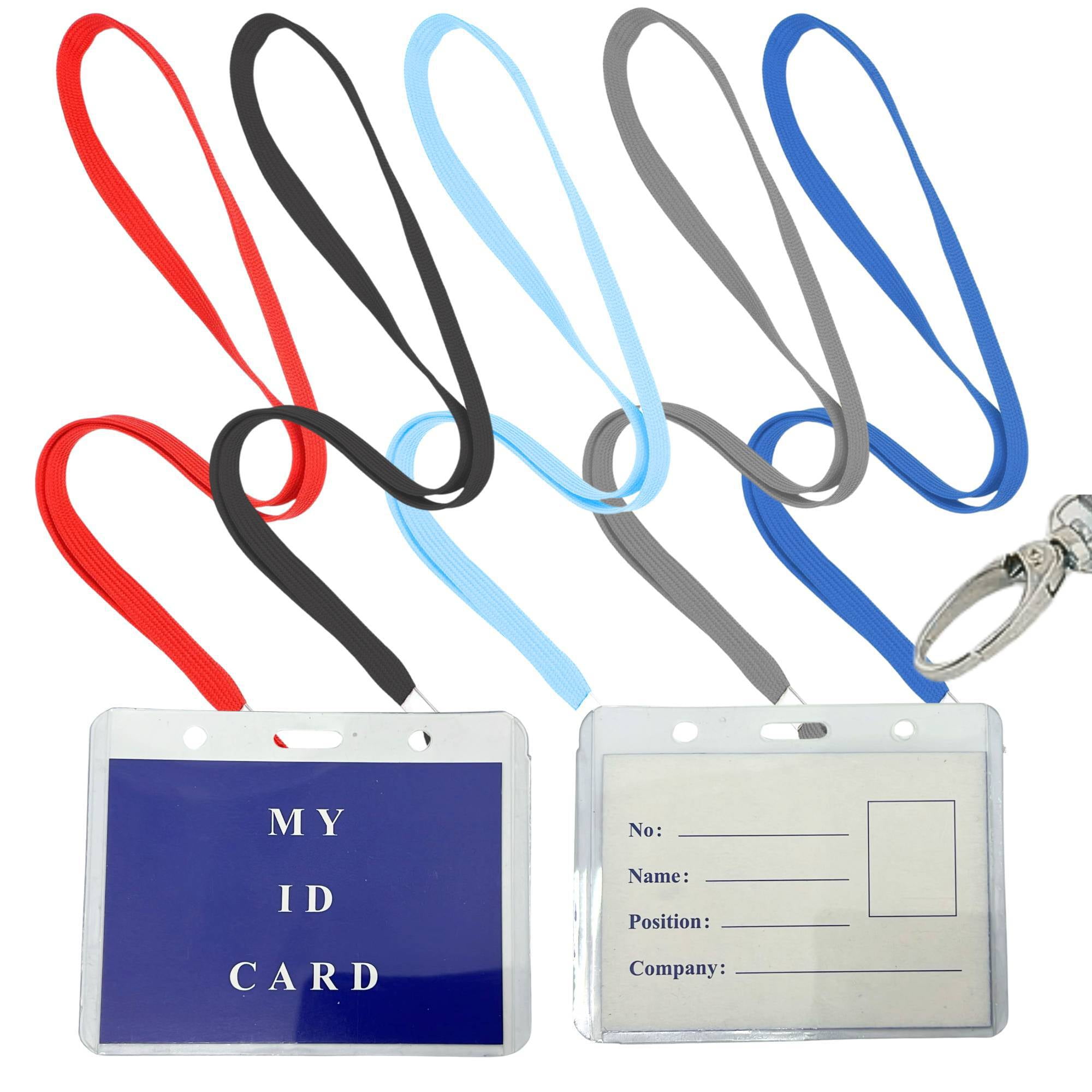Clear Plastic ID Card Holder with Neck Lanyard:1CT - Walmart.com