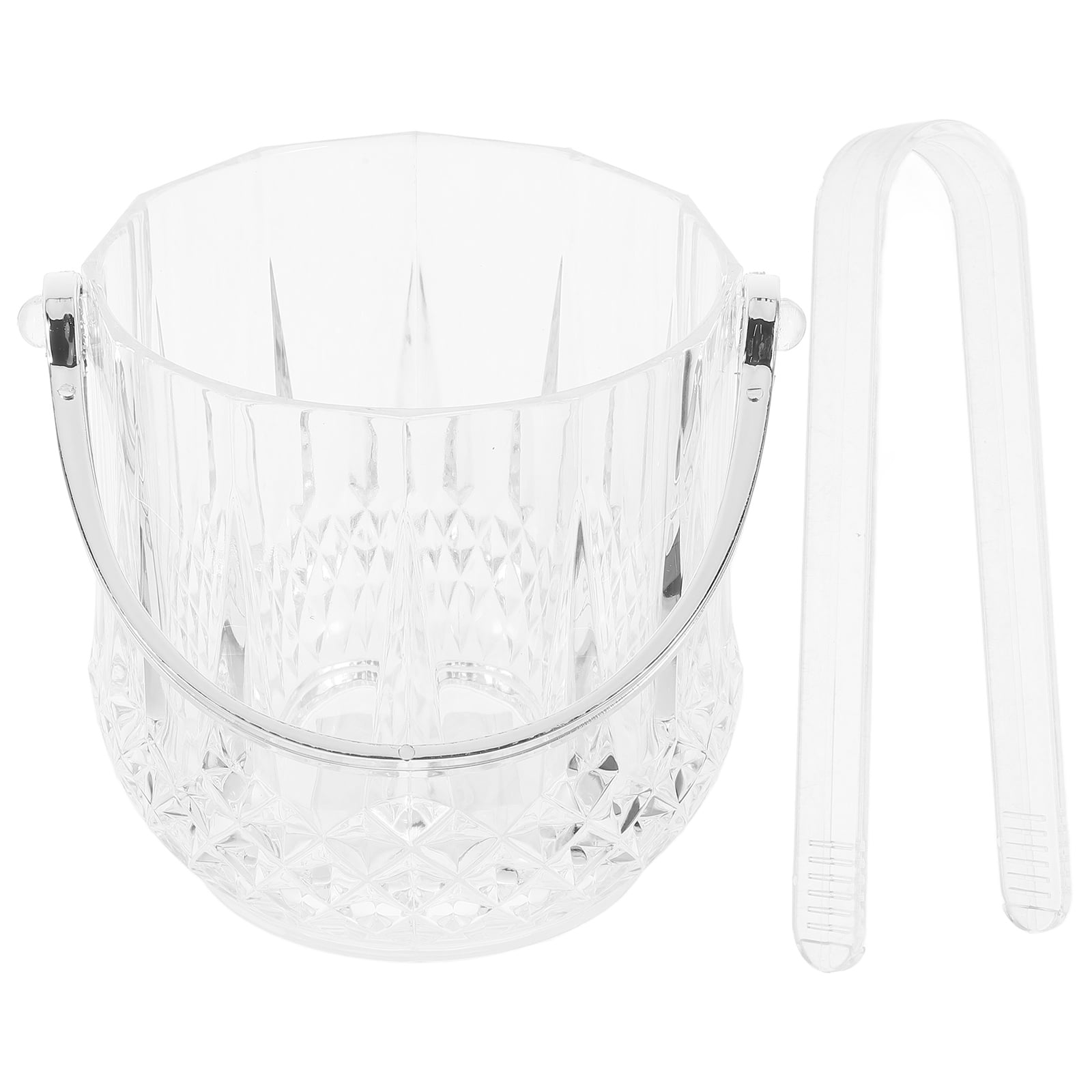 Clear Plastic Ice Bucket With Ice Tongs 1150 ml With Tong Ideal For ...