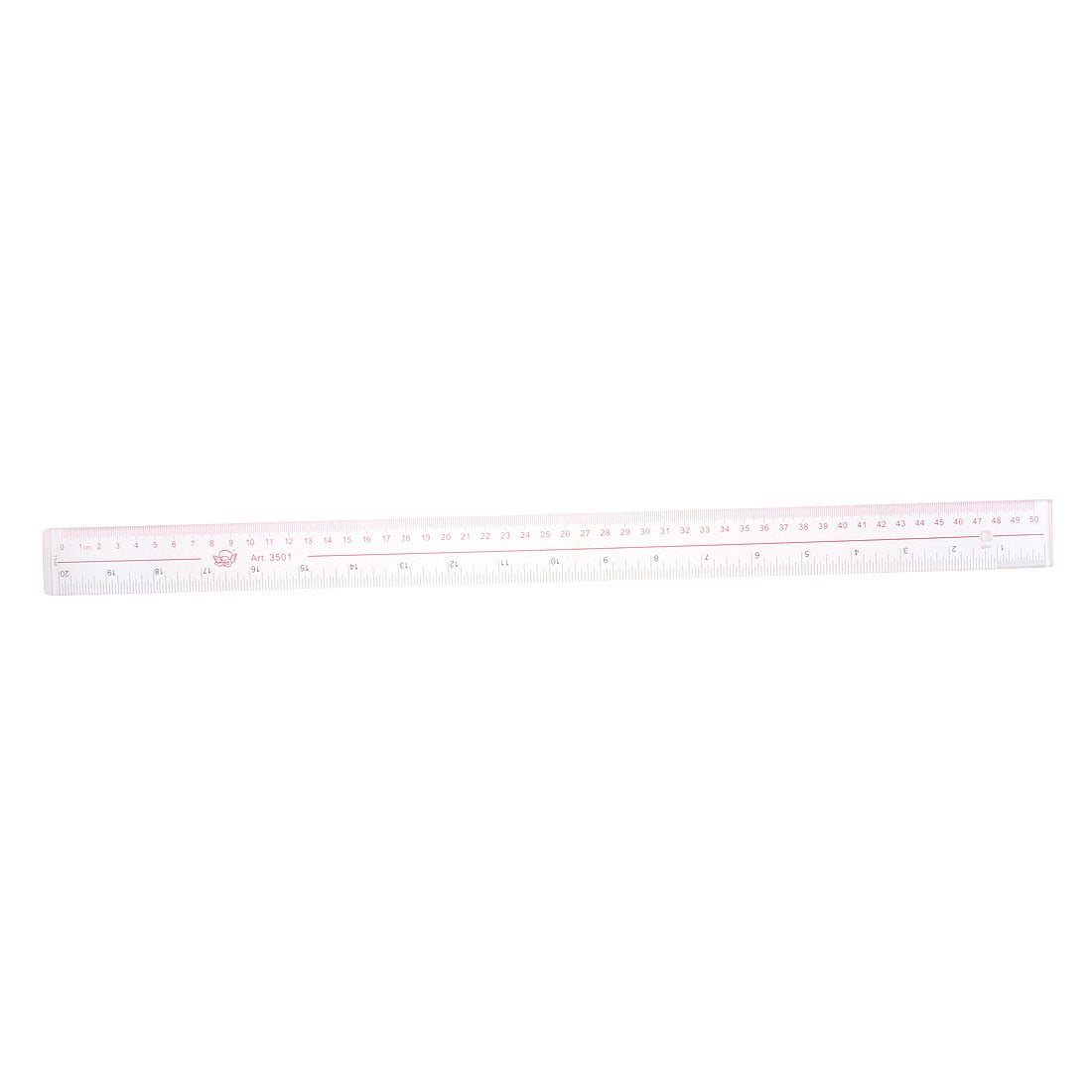 Clear Plastic Inch Metric 50cm Measure Range Straight Ruler Measuring ...