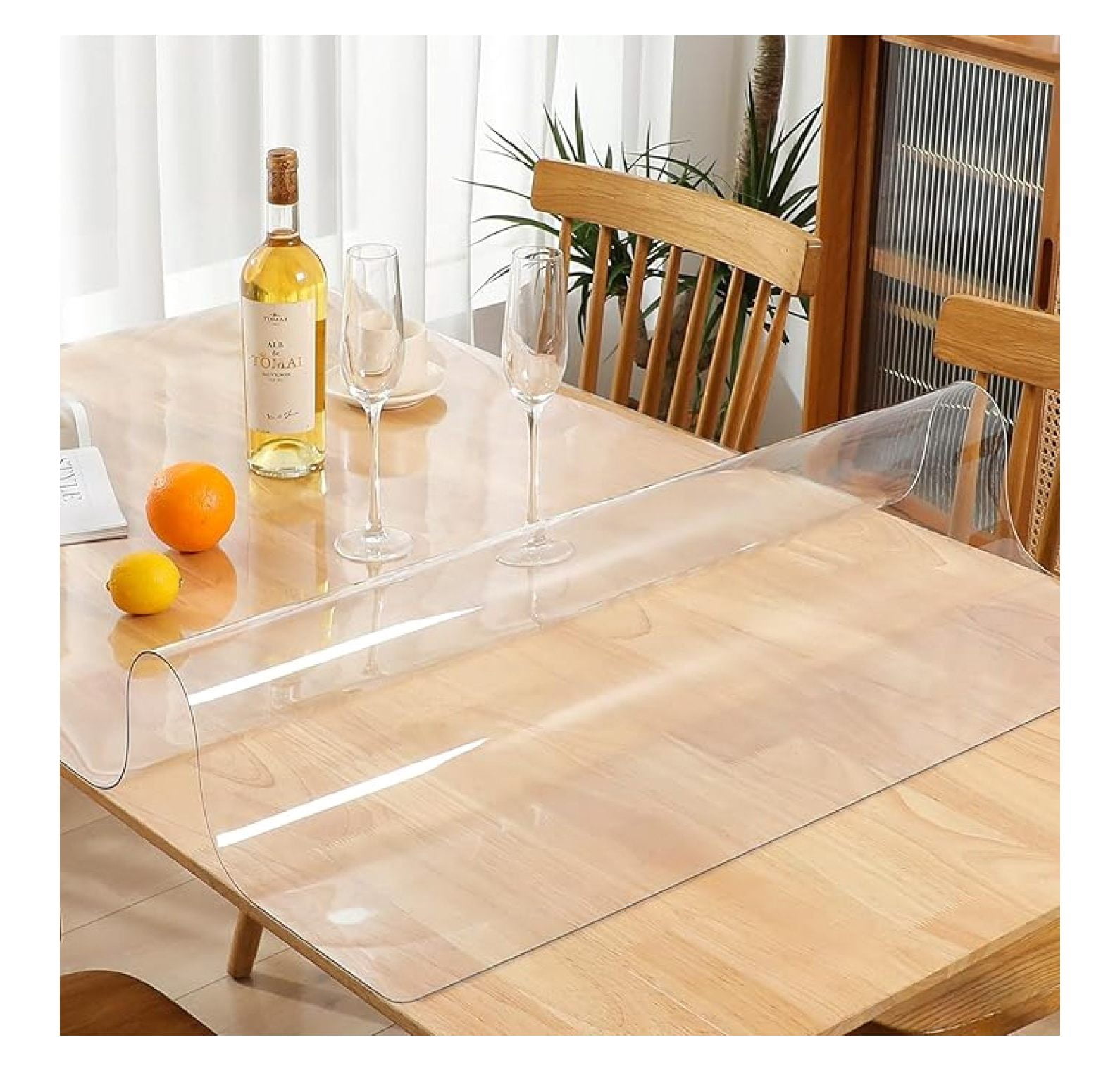 Clear Plastic Kitchen Countertop Cover Mat Table Protector Cover Wooden ...