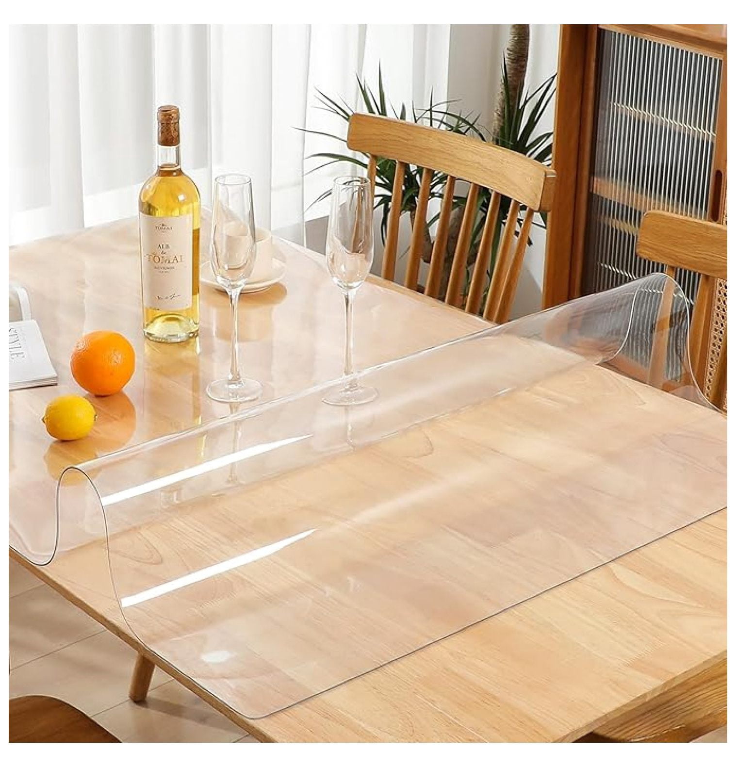 Clear Plastic Kitchen Countertop Cover Mat Table Protector Cover Wooden ...
