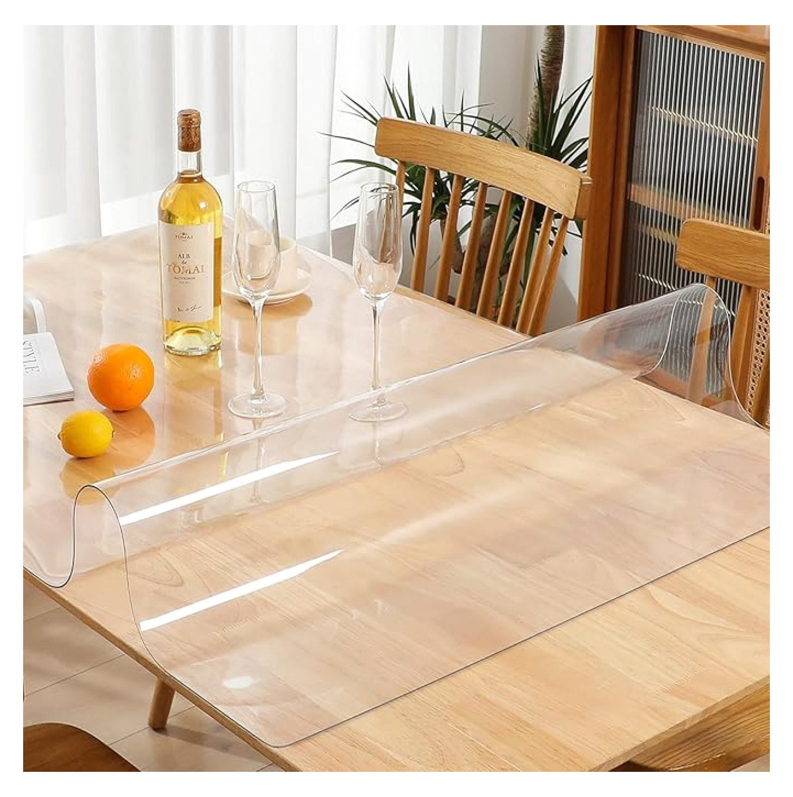 Clear Plastic Kitchen Countertop Cover Mat Table Protector Cover Wooden ...
