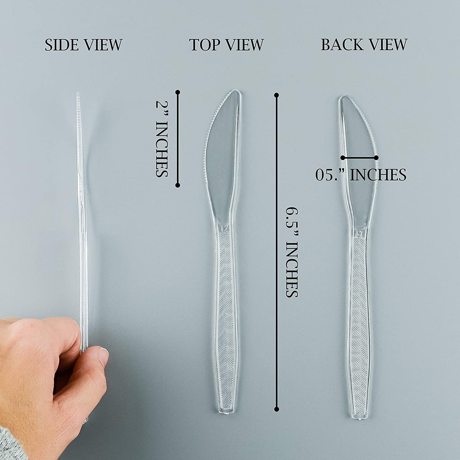 Clear Plastic Knives Disposable Cutlery Medium Weight Utensils 100 ...