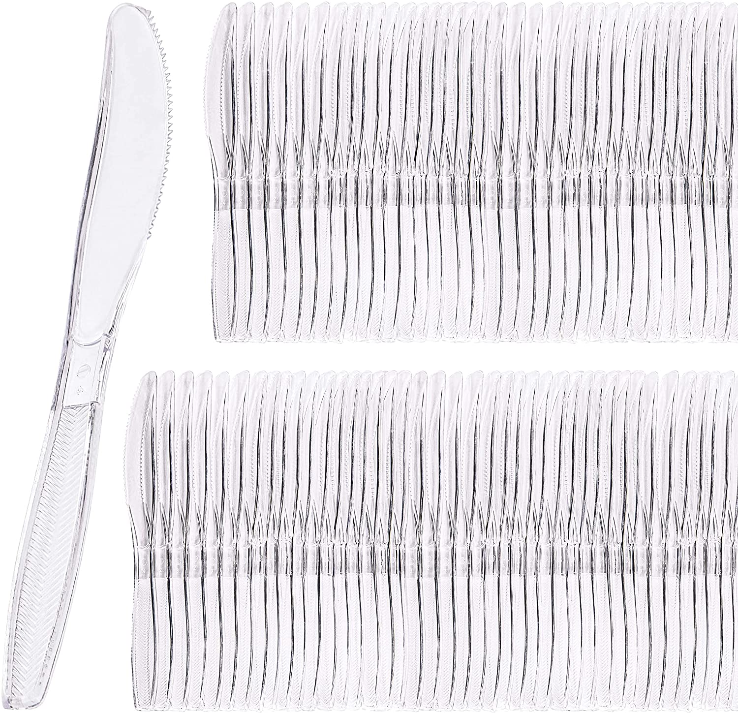 Clear Plastic Knives, Heavy Duty Disposable Cutlery Bulk, Silverware for Parties, Heavyweight ...