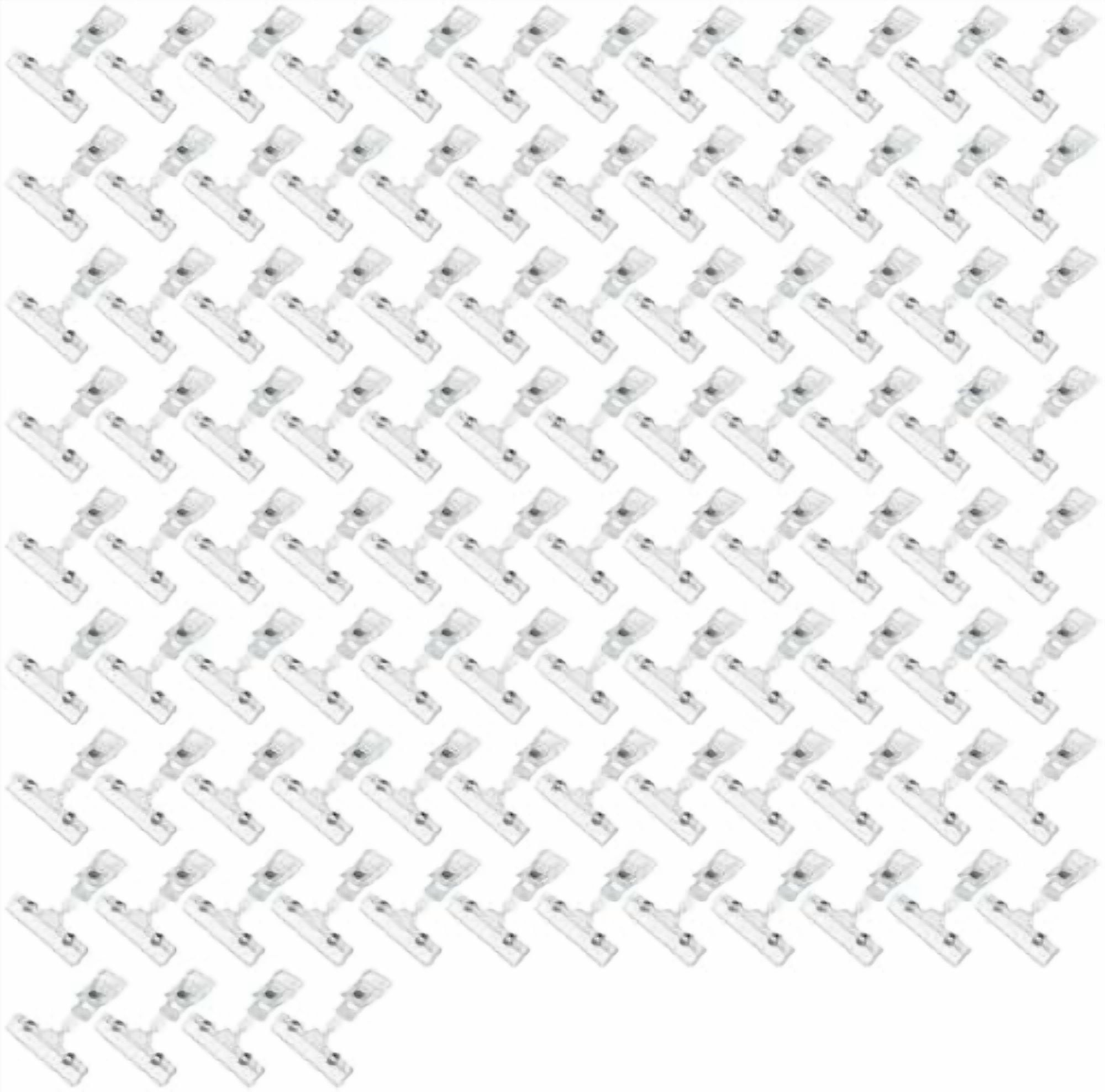 Clear Plastic Label Pop Clips - 100 Pack Swivel Double Sided Price Tag ...