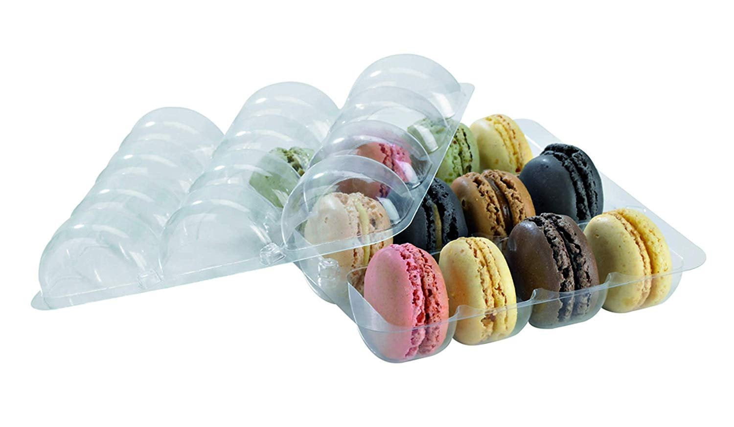 Clear Plastic Macaron Box Insert Case of 75, PacknWood - Macaron Cookie ...