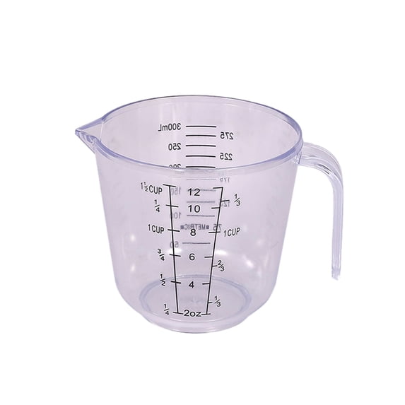 Clear Plastic Measuring Cup with Spout & Handle, Graduated Ounce & Ml ...