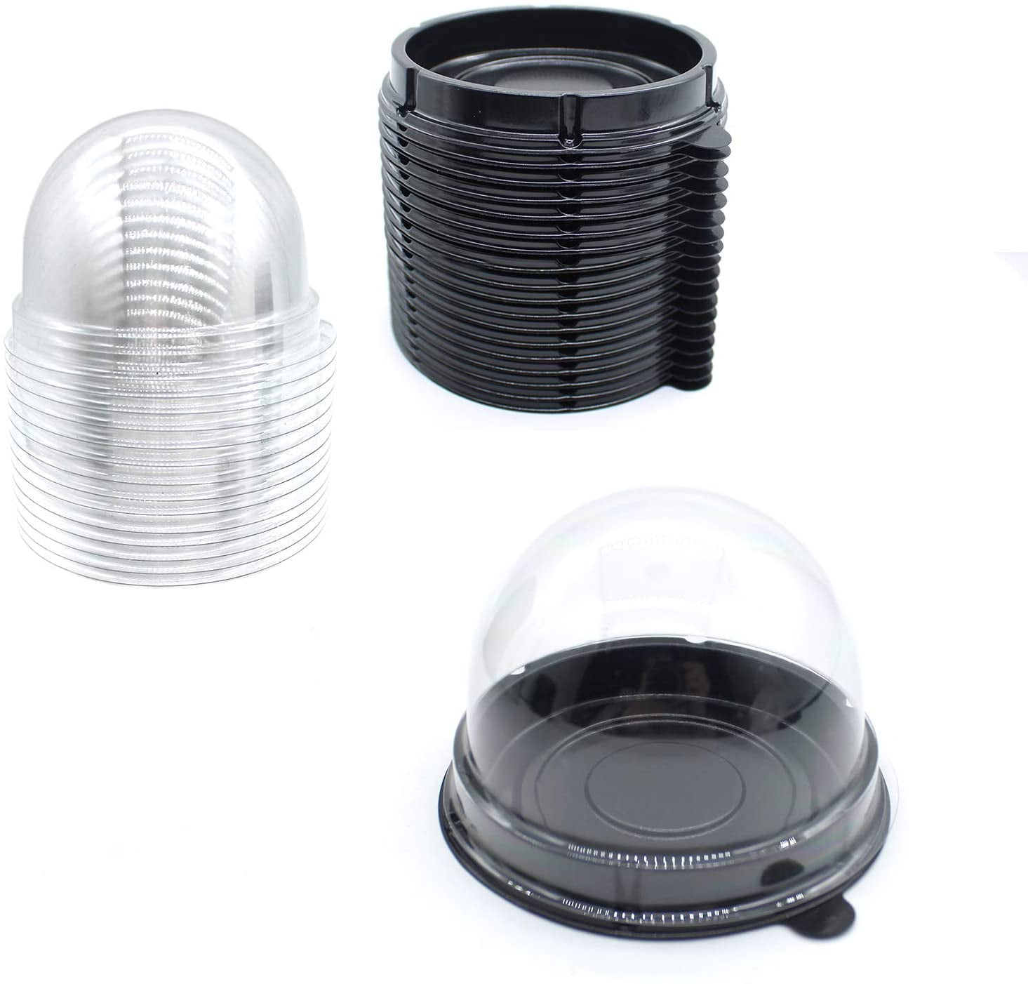 Clear Plastic Mini Cupcake Container,25 PC Desk Pet Containers Mooncake ...
