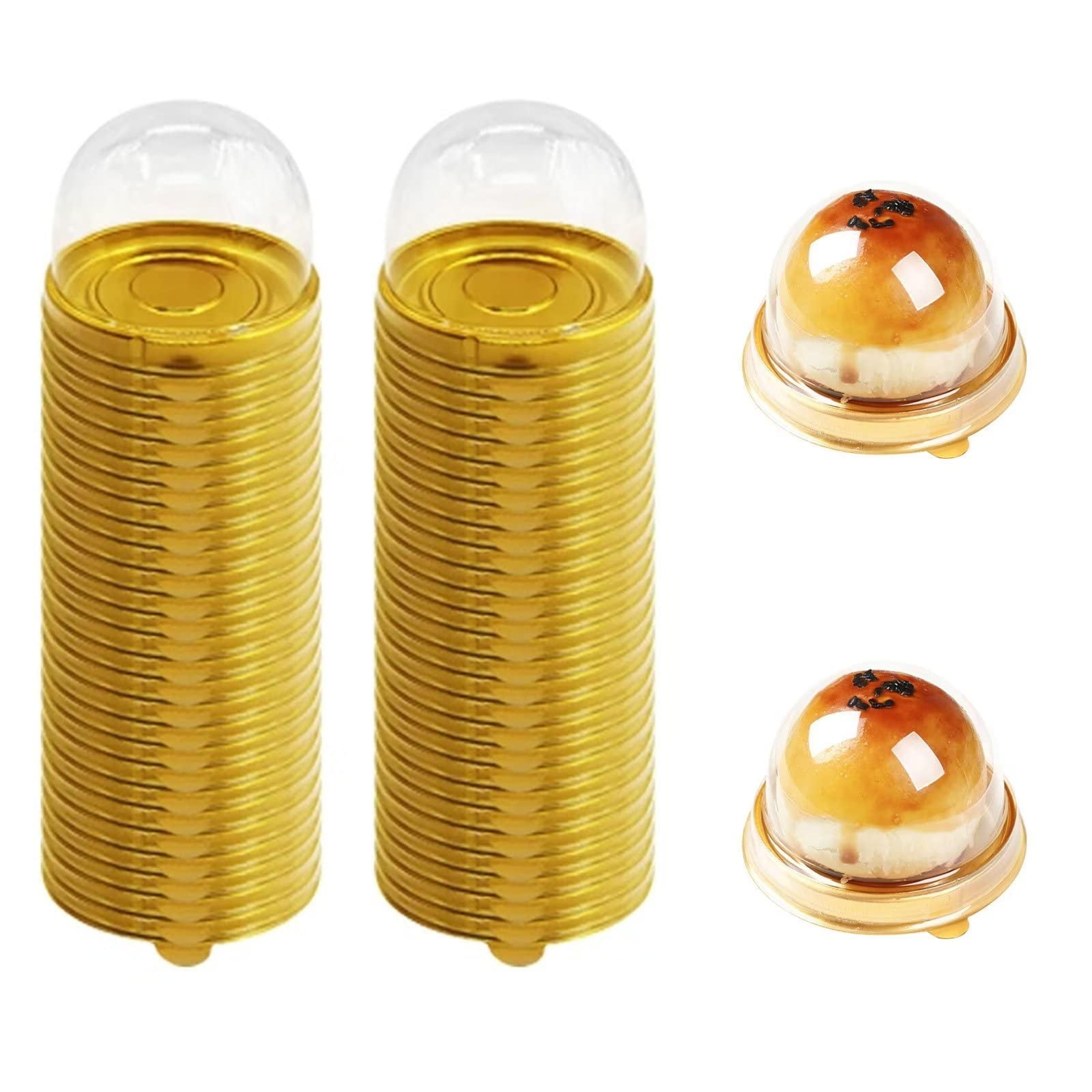 Clear Plastic Mini Cupcake Containers, 2 Inch 50 Pack Mooncake Muffin ...