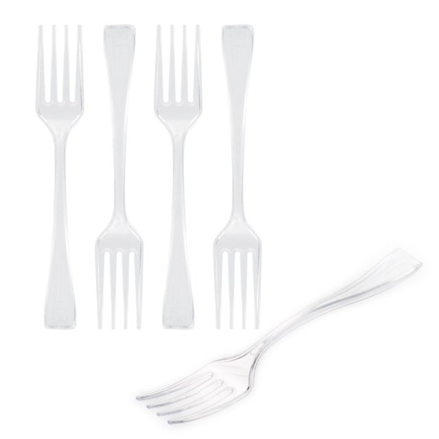 Mini Serve Clear Plastic Mini Fork - 4" - 500 count box - Walmart ...