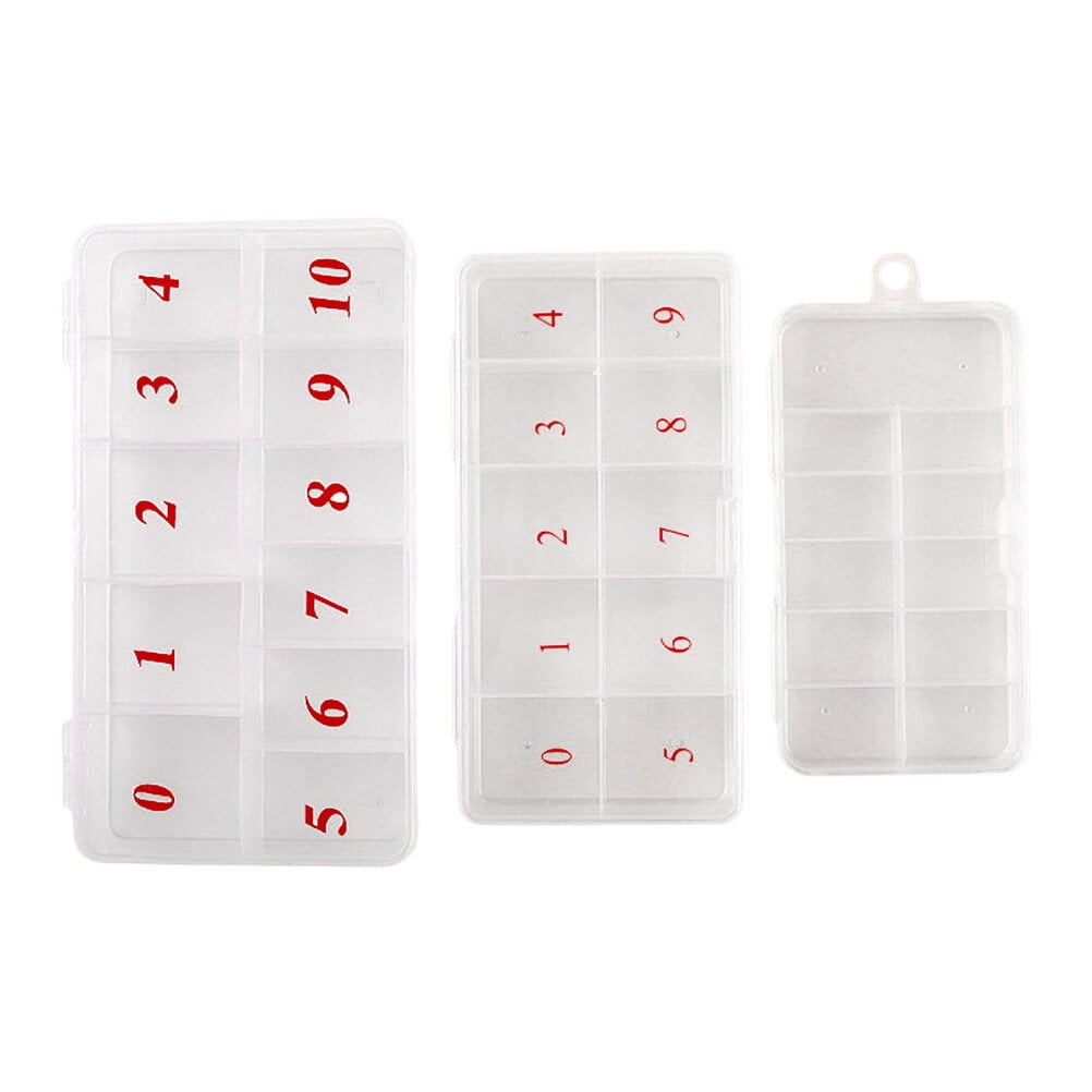 Clear Plastic Nail Tip Storage Box - 3pcs - Walmart.com