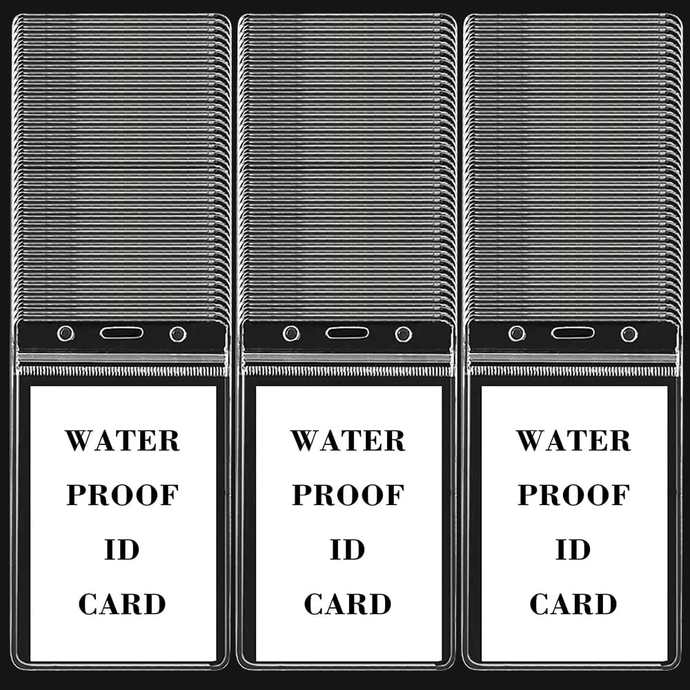 Bopika Clear Plastic Name Badge Holders with Vertical Design for ID ...
