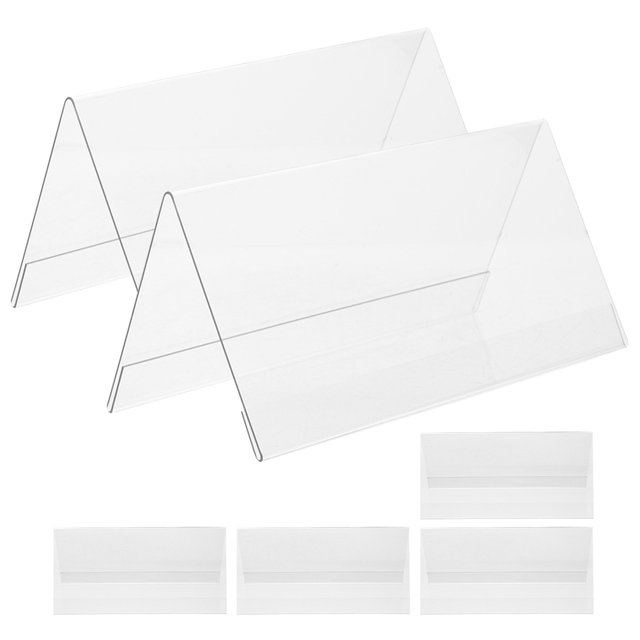 Clear Plastic Name Plates for Desk 6pcs V Shape Blank Nameplate Display ...