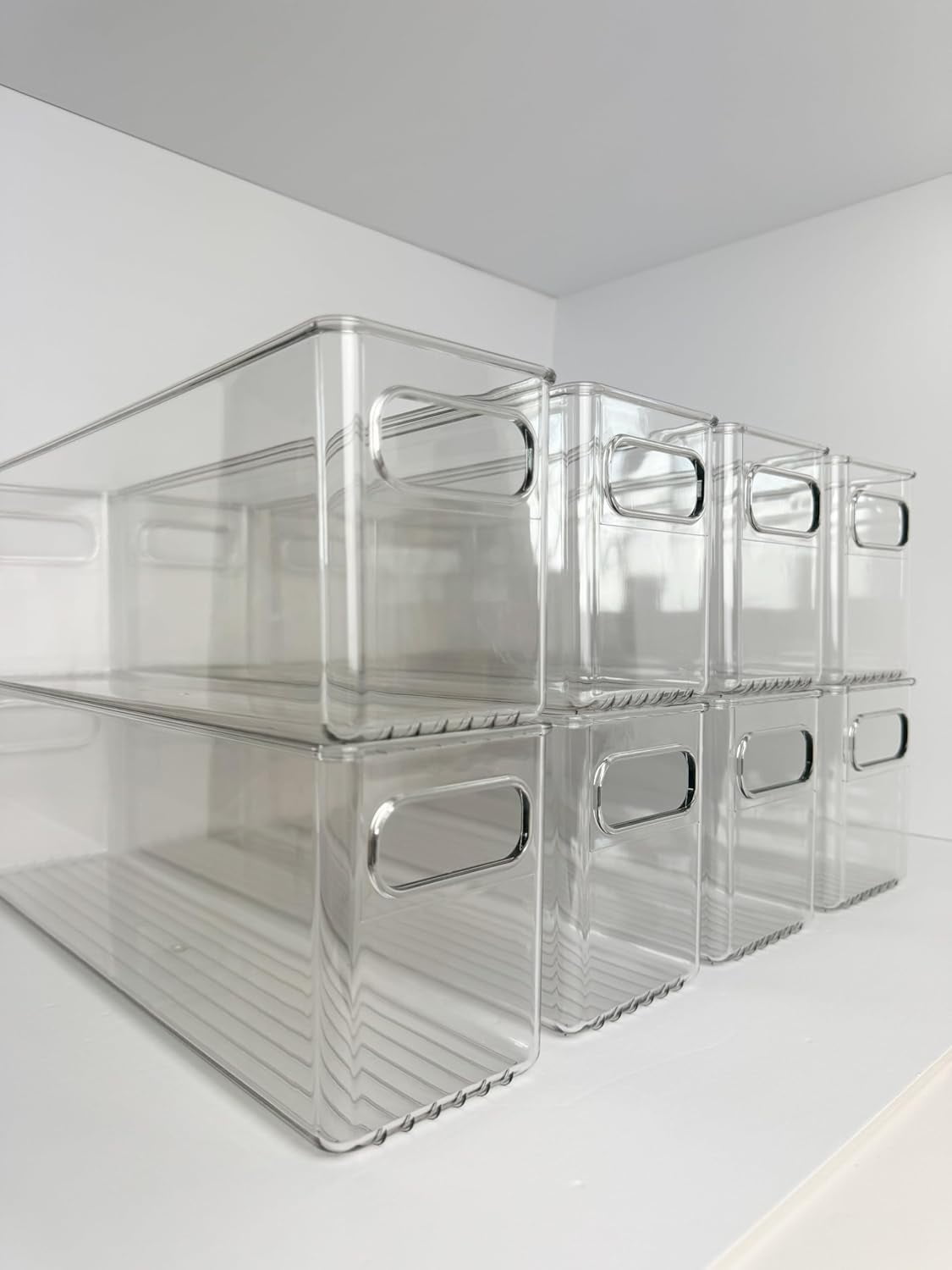 Clear Plastic Organization Bin - (16" L x 4" W x 5" H) 8 pack - Walmart.com