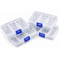 Clear Plastic Organizer Boxes 4 Pack – Small Parts Storage with Secure ...