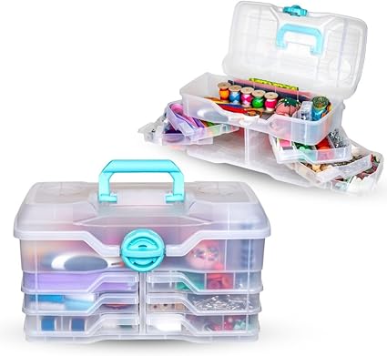 Clear Plastic Organizer Small Parts Organizer - for DIY Arts & Crafts ...