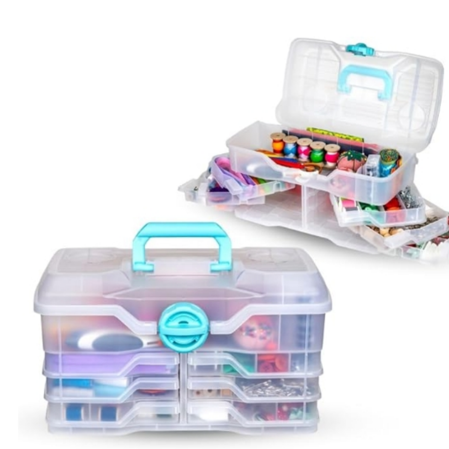 Clear Plastic Organizer Small Parts Organizer - for DIY Arts & Crafts ...