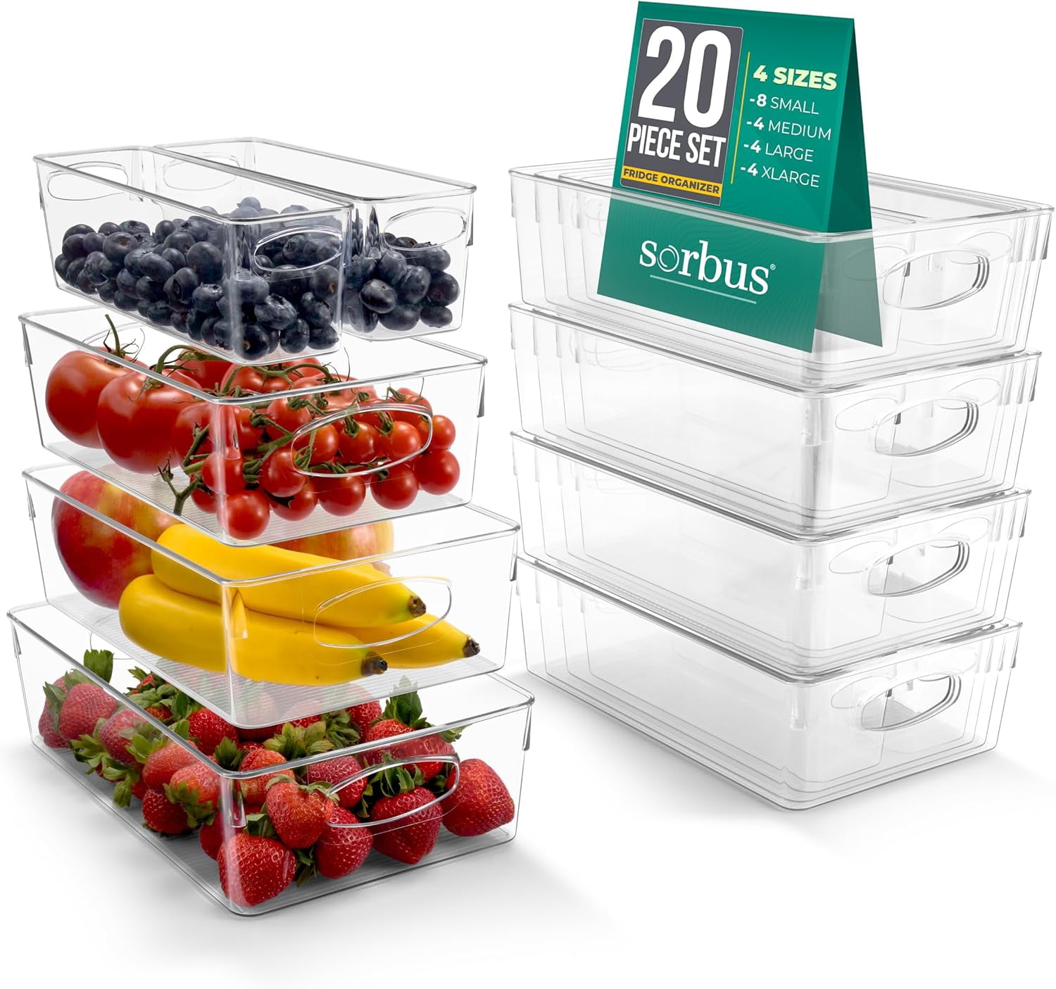 Clear Plastic Organizing Bins 20 Pack Small Medium Large XL - Walmart.com