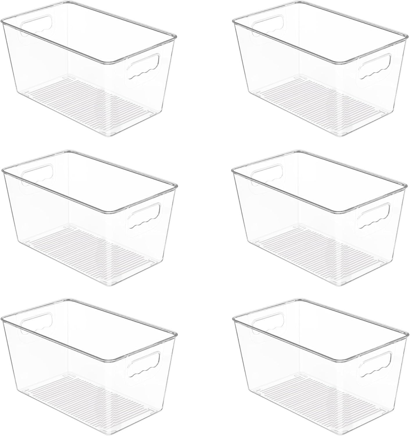Clear Plastic Pantry Organizer Bins, 2 PCS Food Storage Bins with ...