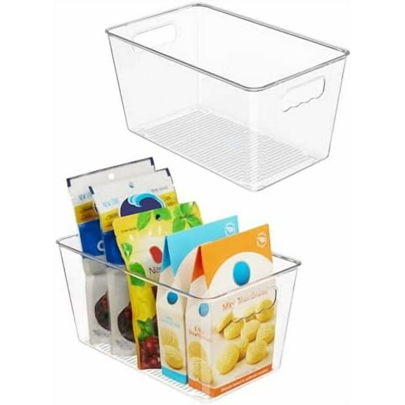 Clear Plastic Fridge Organizer Box with 2 Divided Compartments | BPA ...