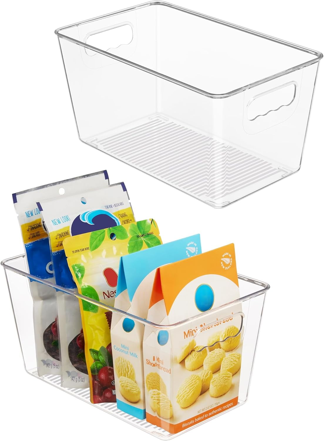 Clear Plastic Pantry Organizer Bins, 6 PCS Food Storage Bins with ...